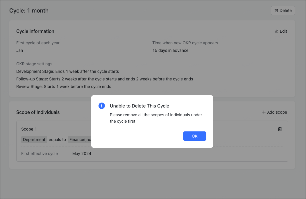 Admin | Set multiple OKR cycles