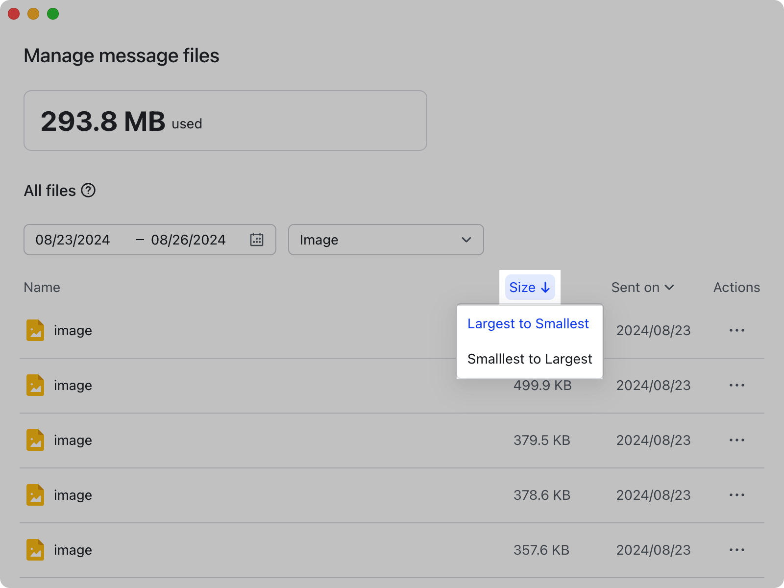 Clear message files
