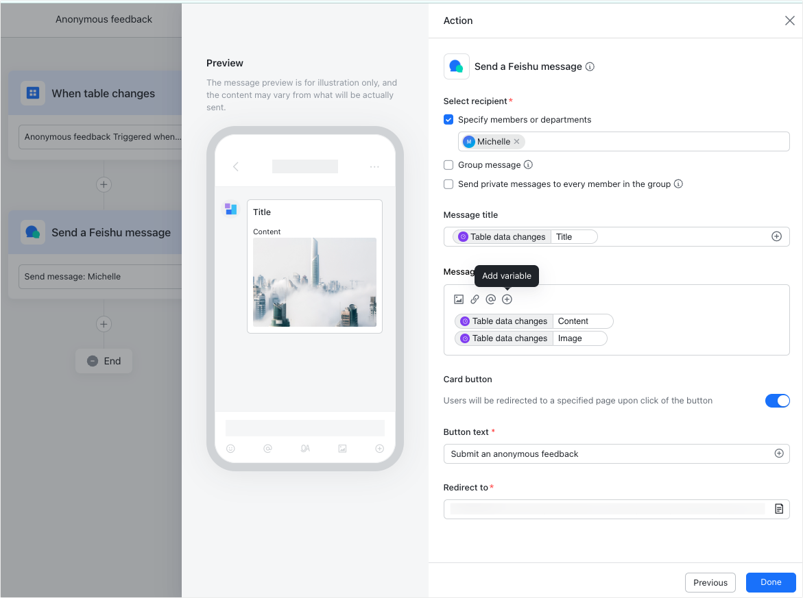 Use the Anonymous Feedback bot