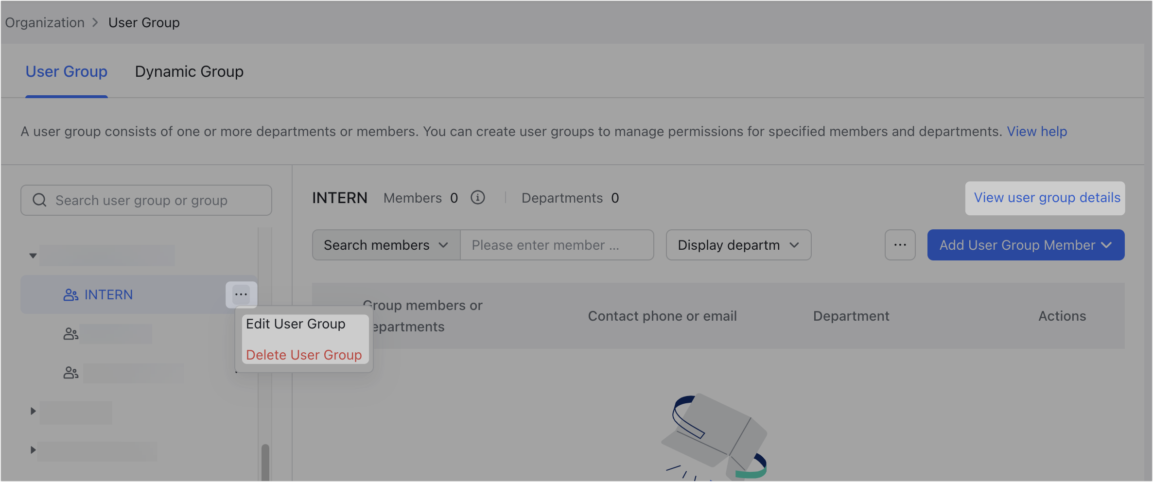 Admin | Manage user groups