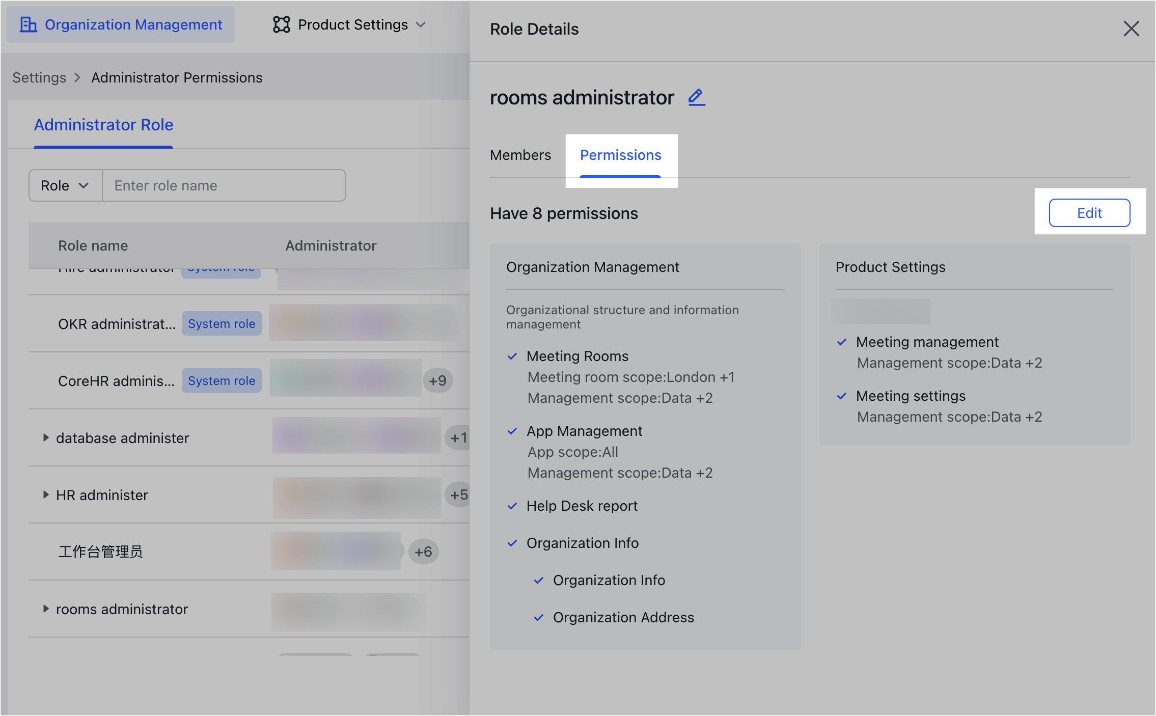Admin | Set up meeting room management permissions