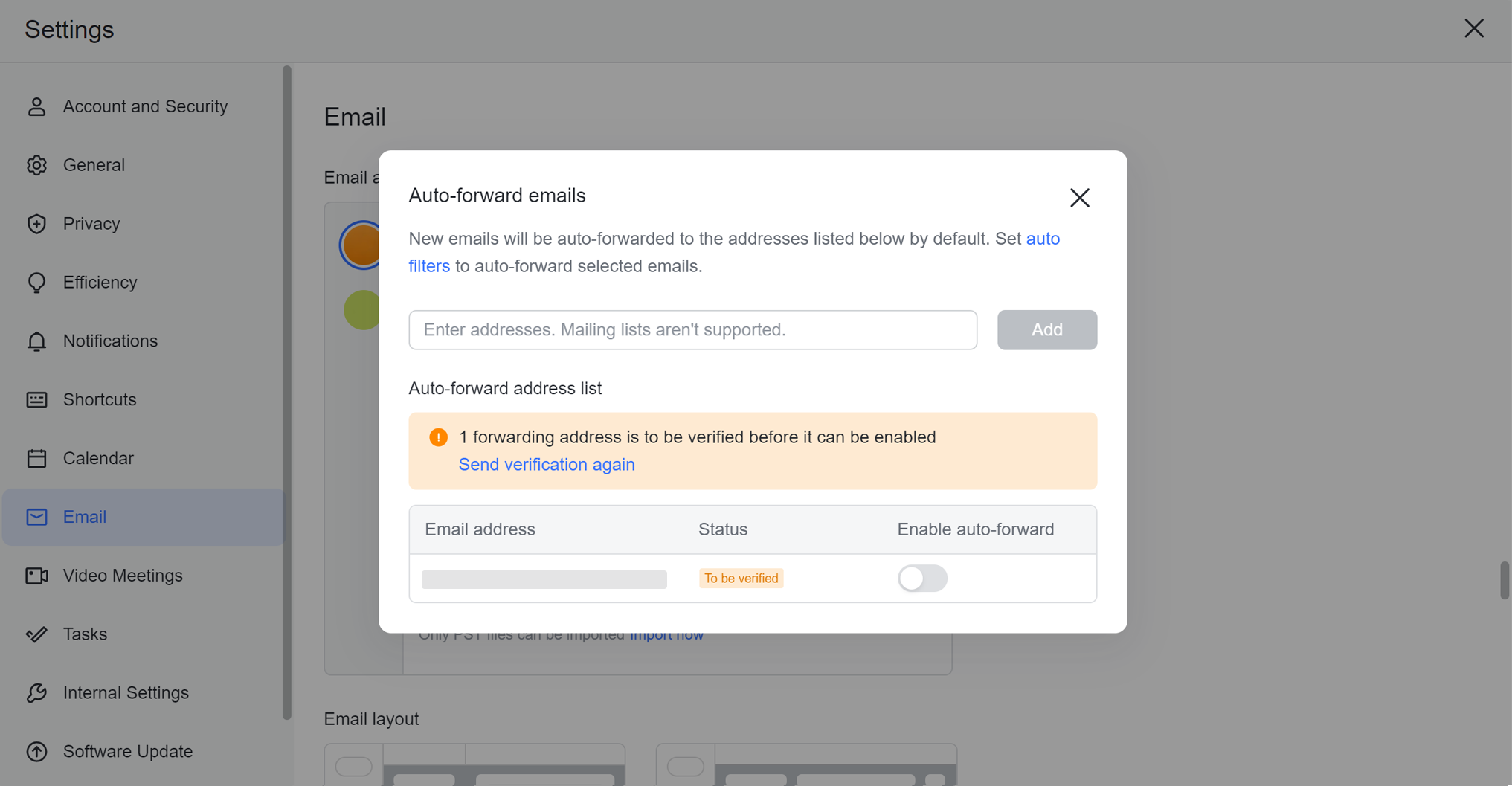 Set up email auto-forwarding