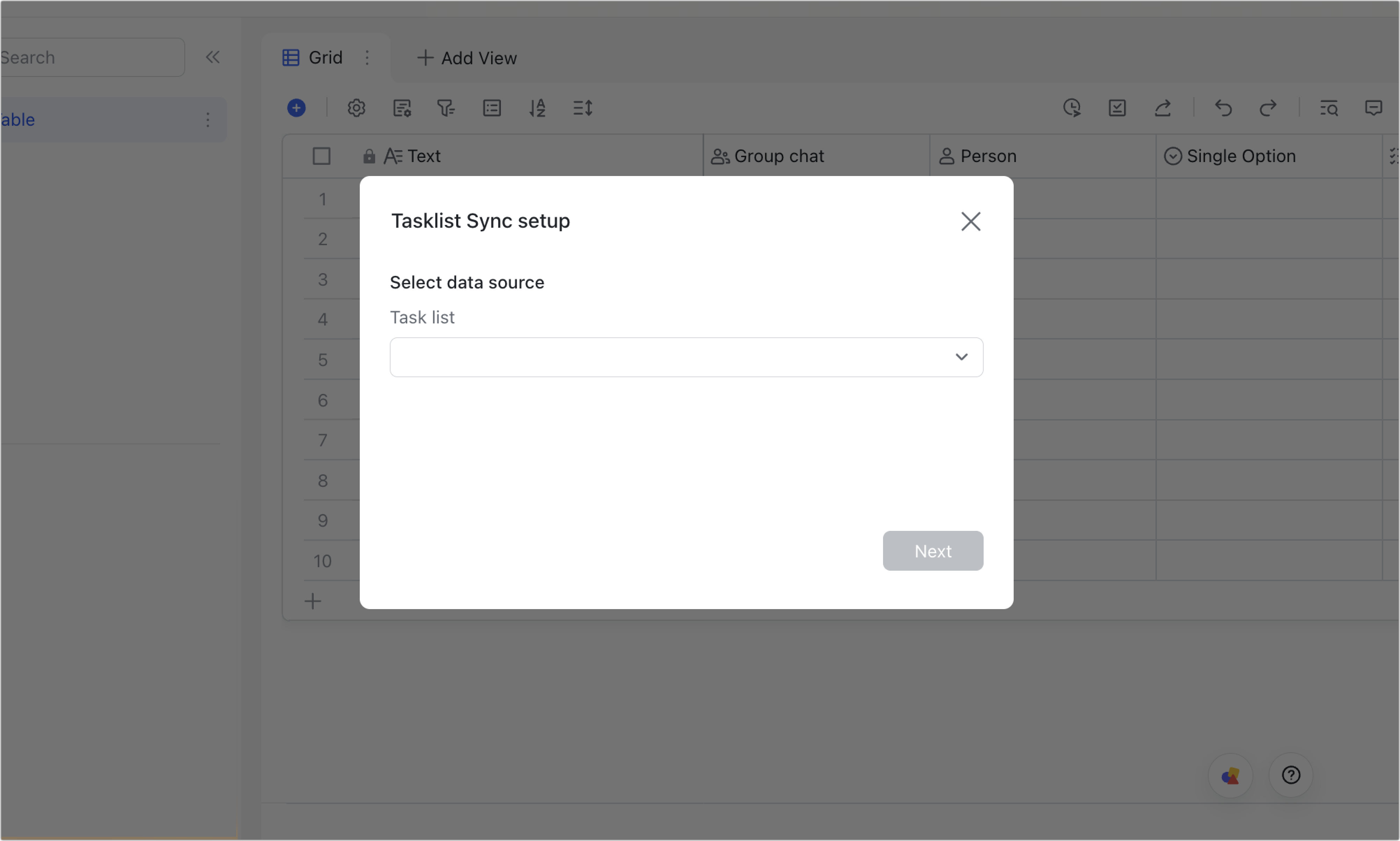 Sync task lists to Base