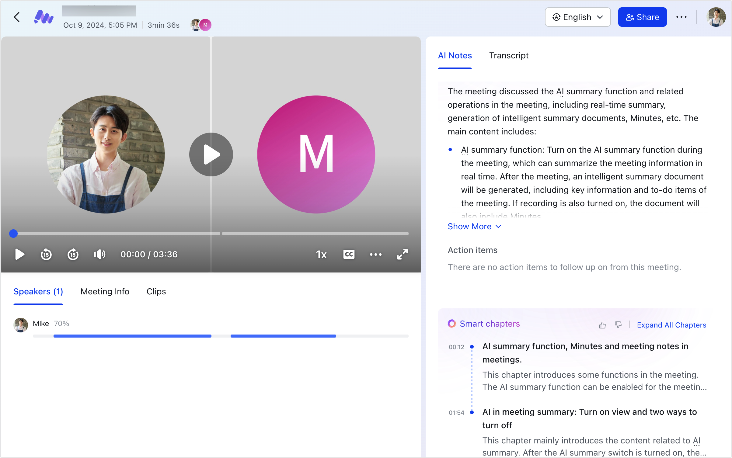 Use AI-enhanced meeting notes