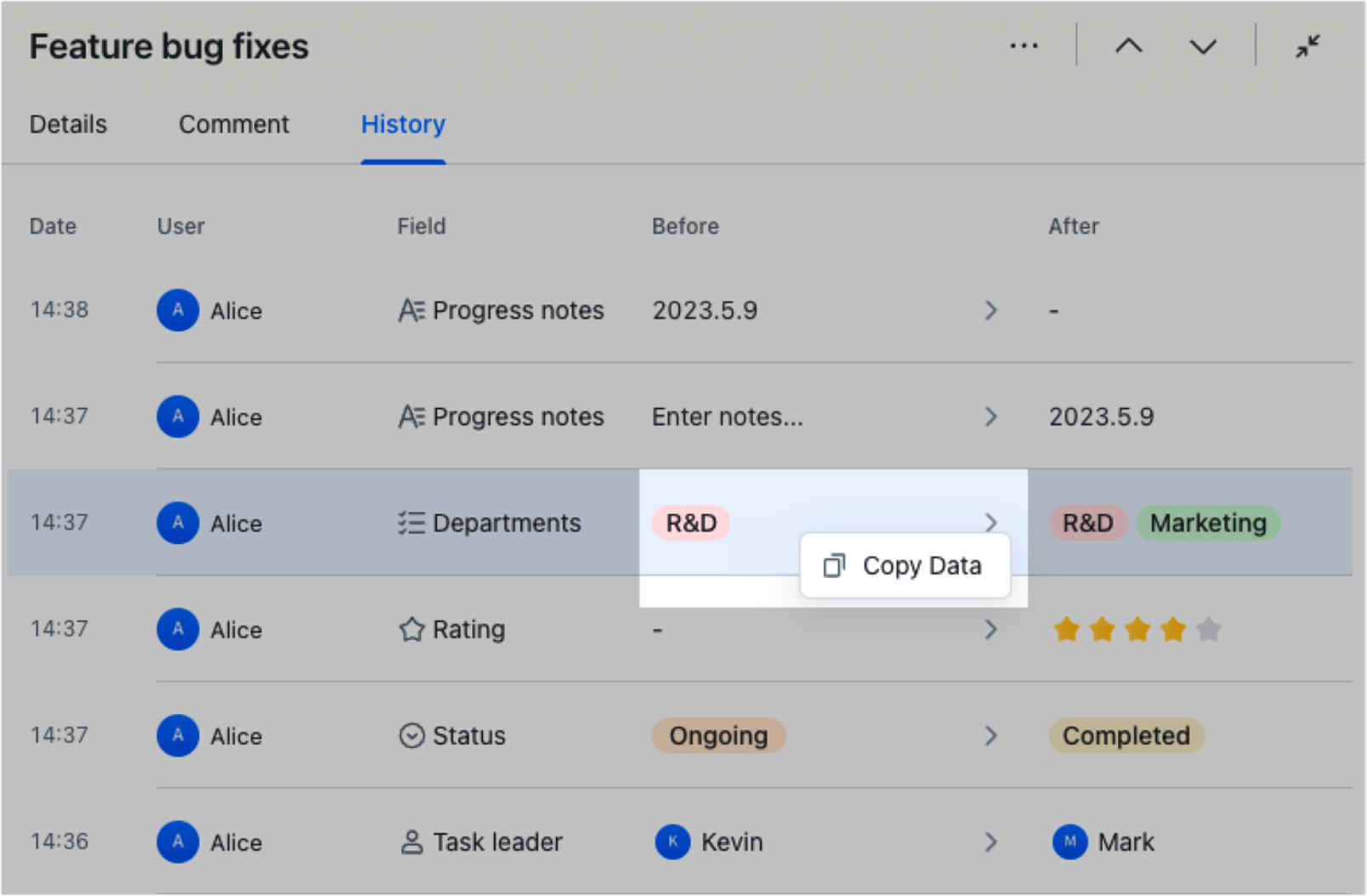 View edit history in Base