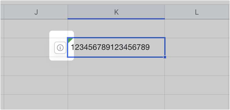 Green triangles in cells of Sheets FAQs