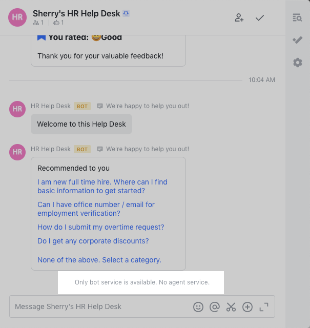 Configure help options for a help desk user interface