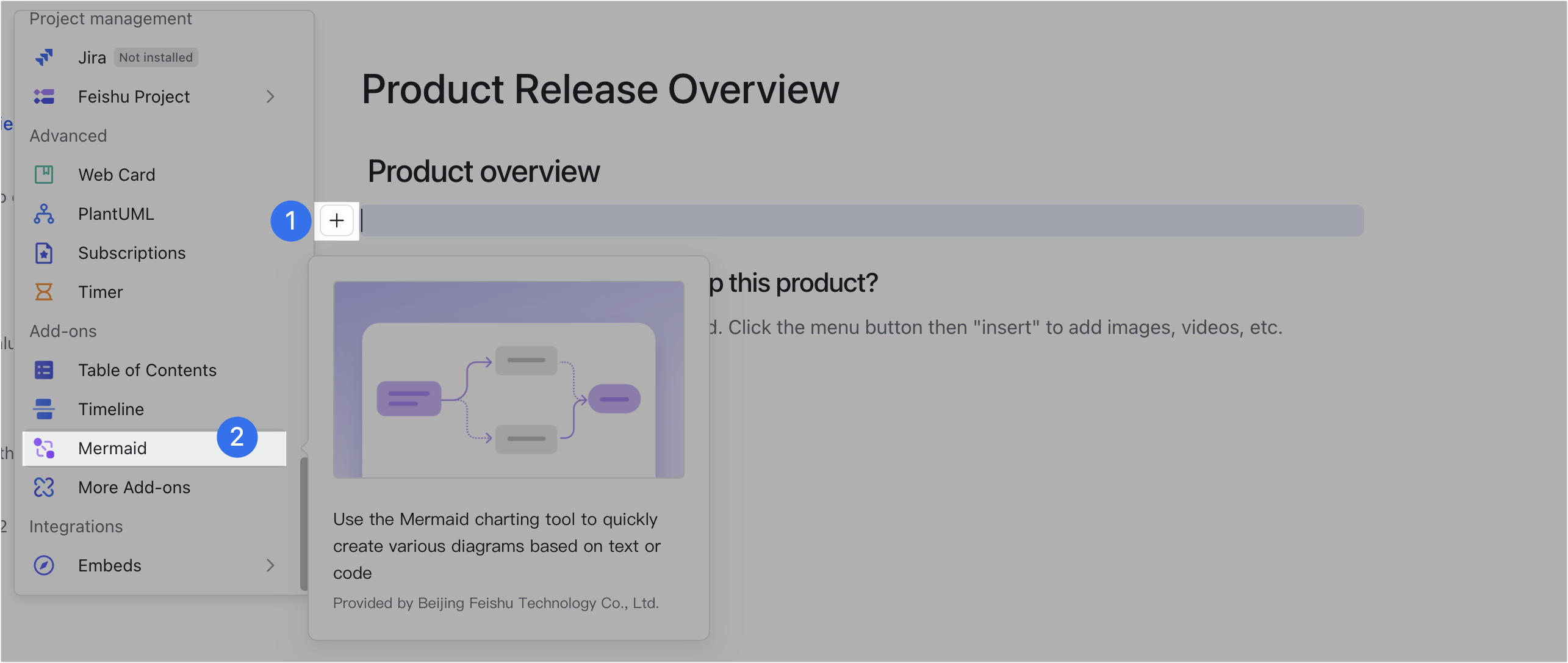 Use the Mermaid add-on