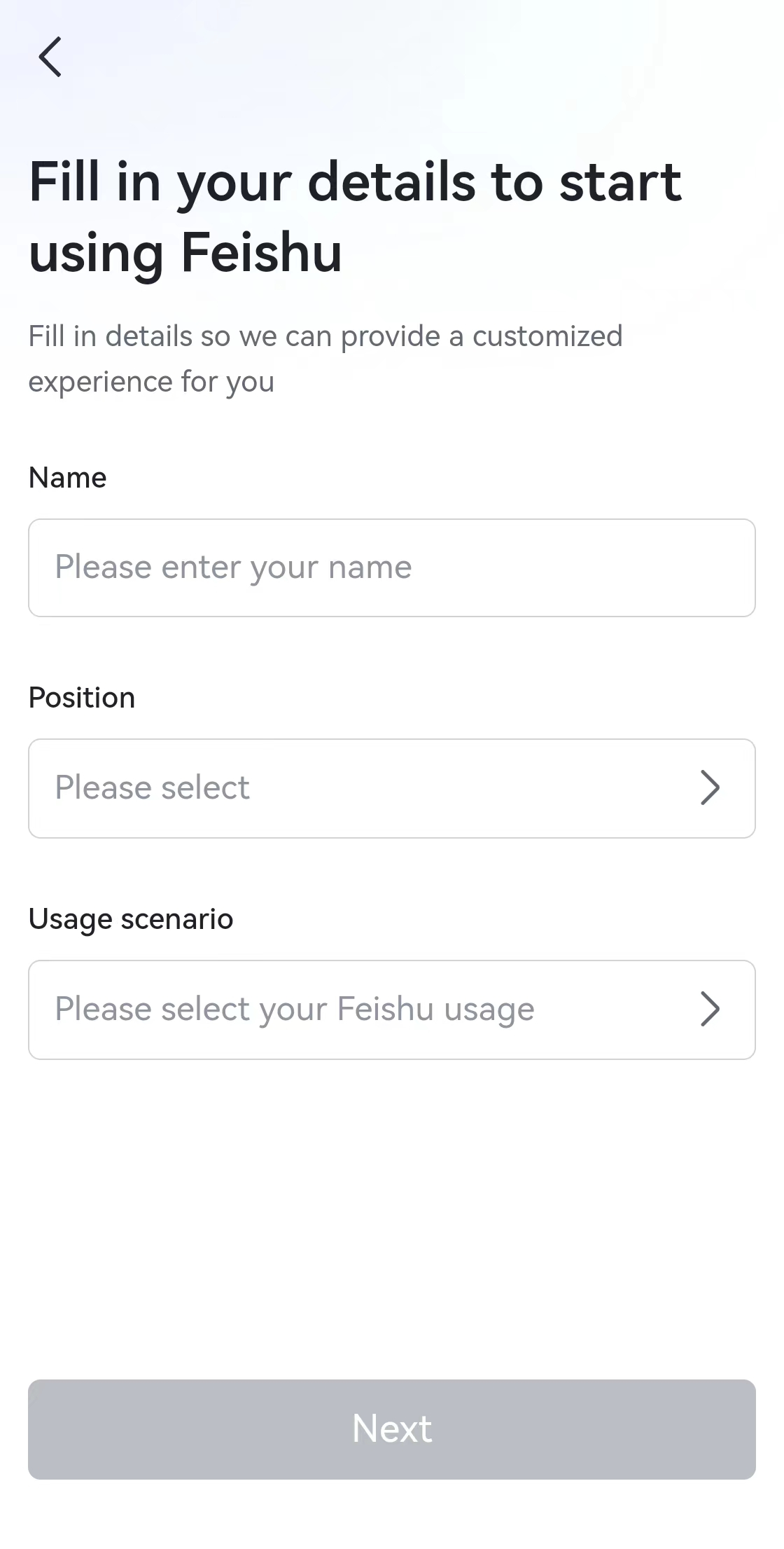 Sign up for an account