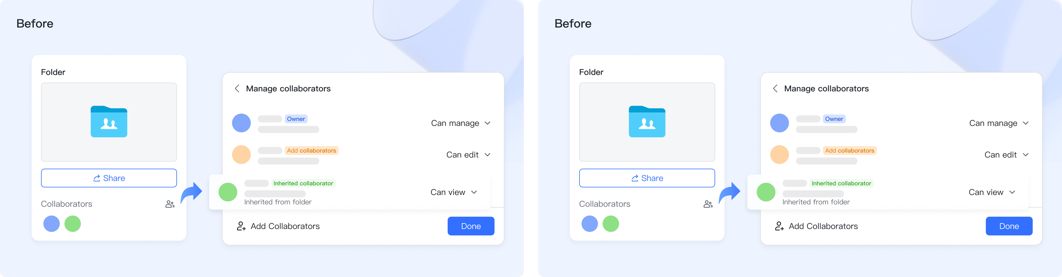 How collaborators, link sharing settings, and permission settings ...