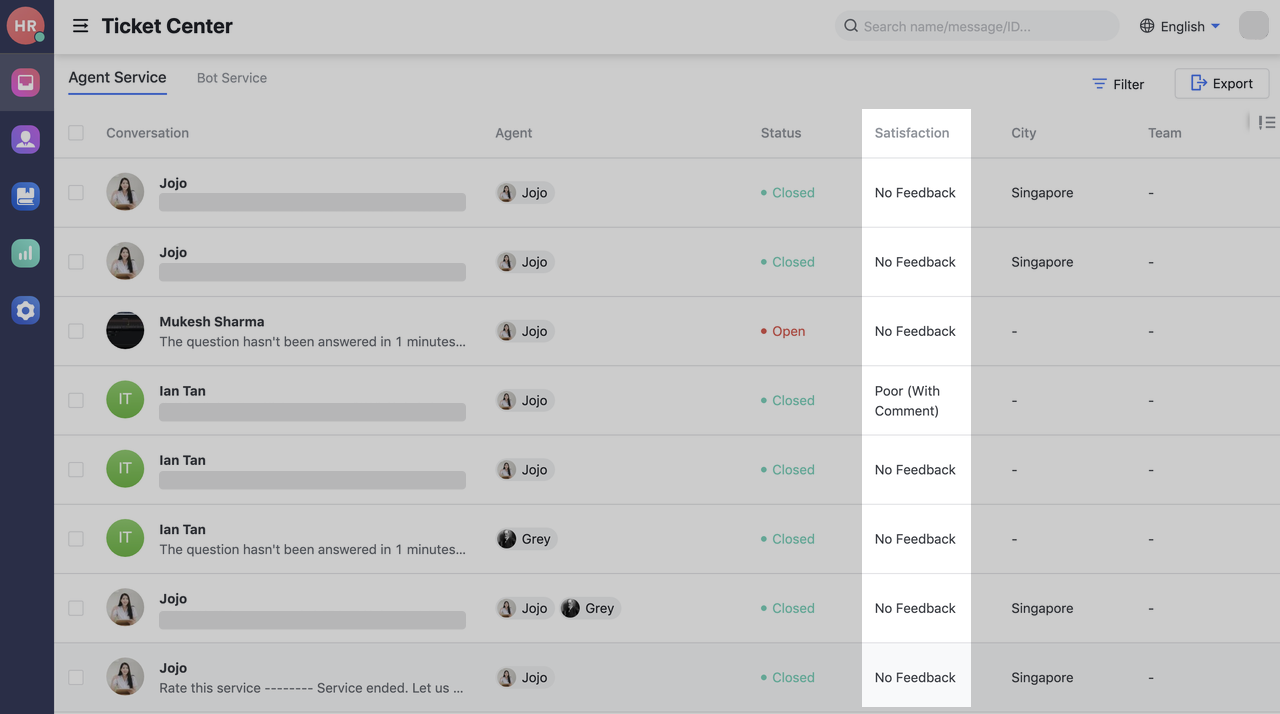 Configure Help Desk satisfaction surveys