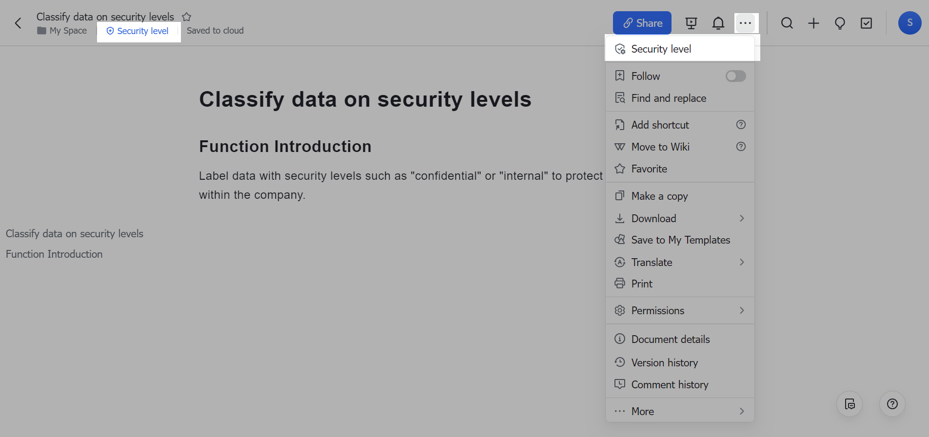 Set secure labels for Docs