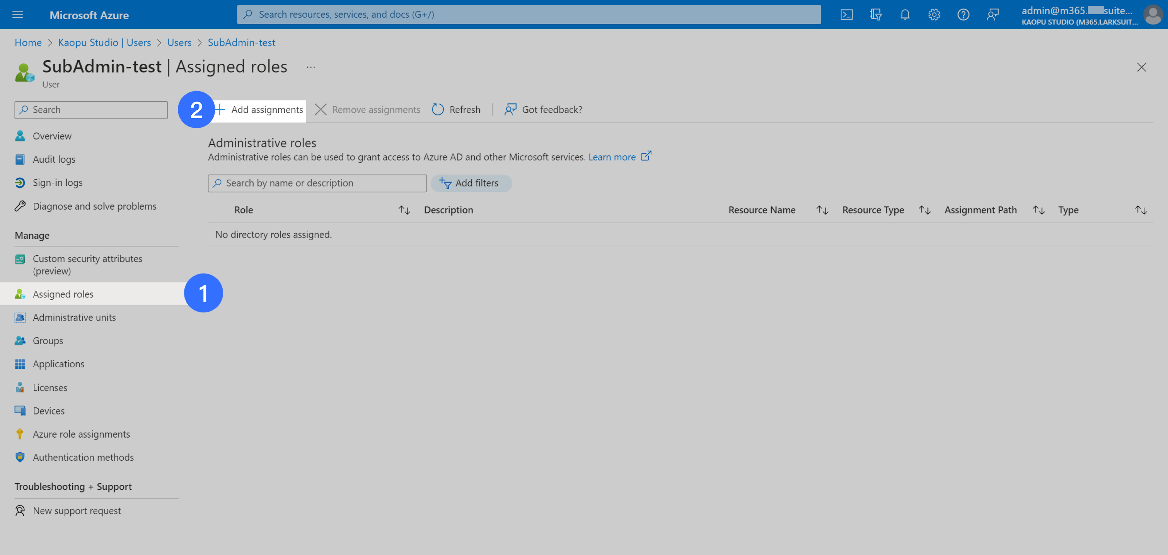 Admin | Set up a Global Administrator account in the Microsoft Azure ...