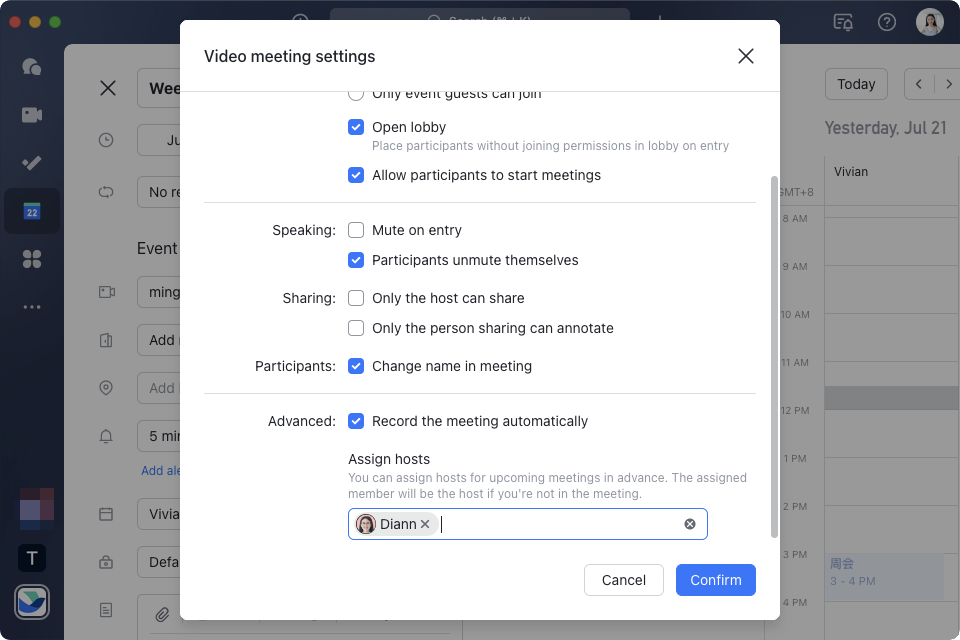 Meetings feature updates