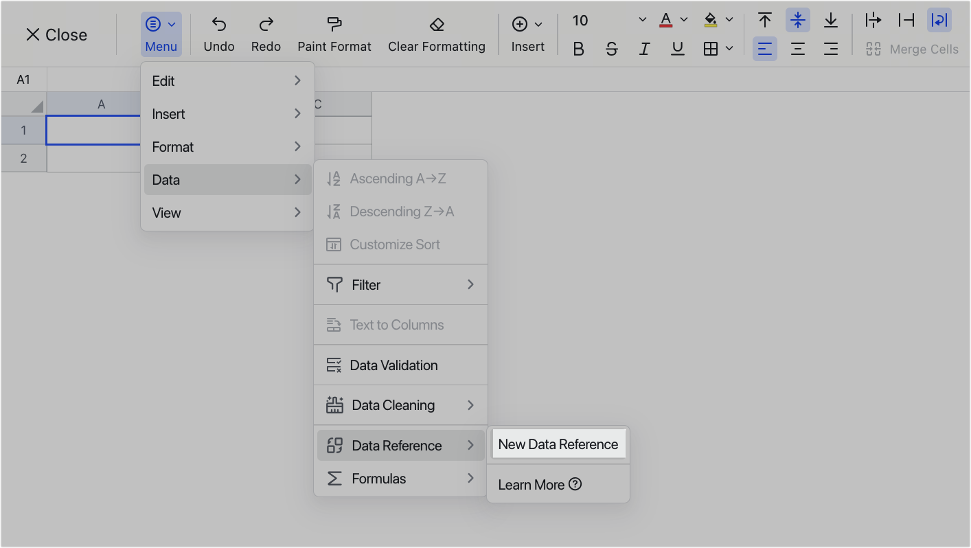 Reference data from Sheets in Docs