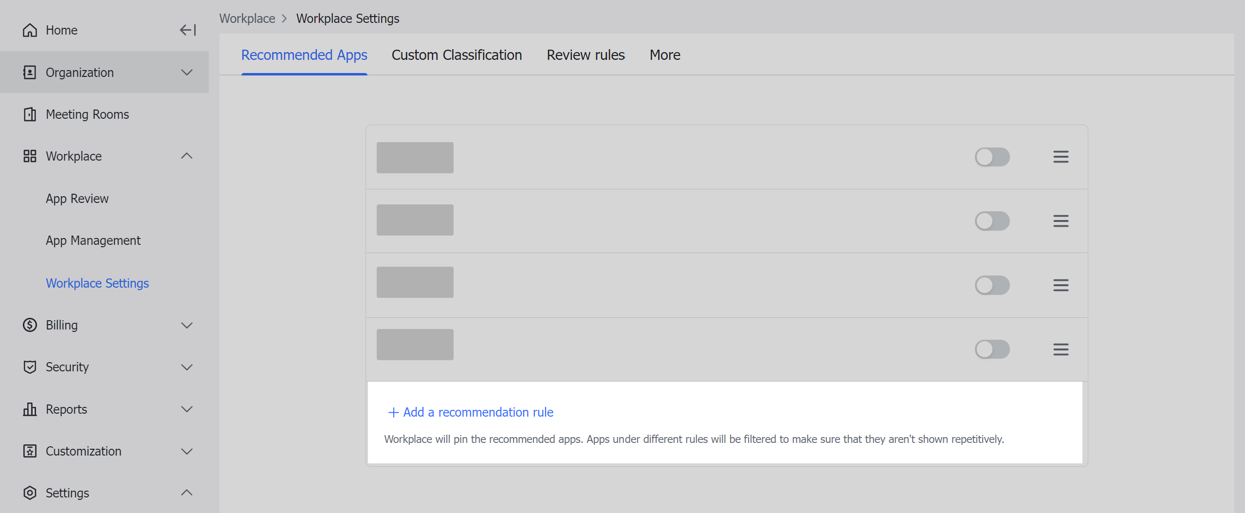 Admin | Set how apps are displayed in Workplace
