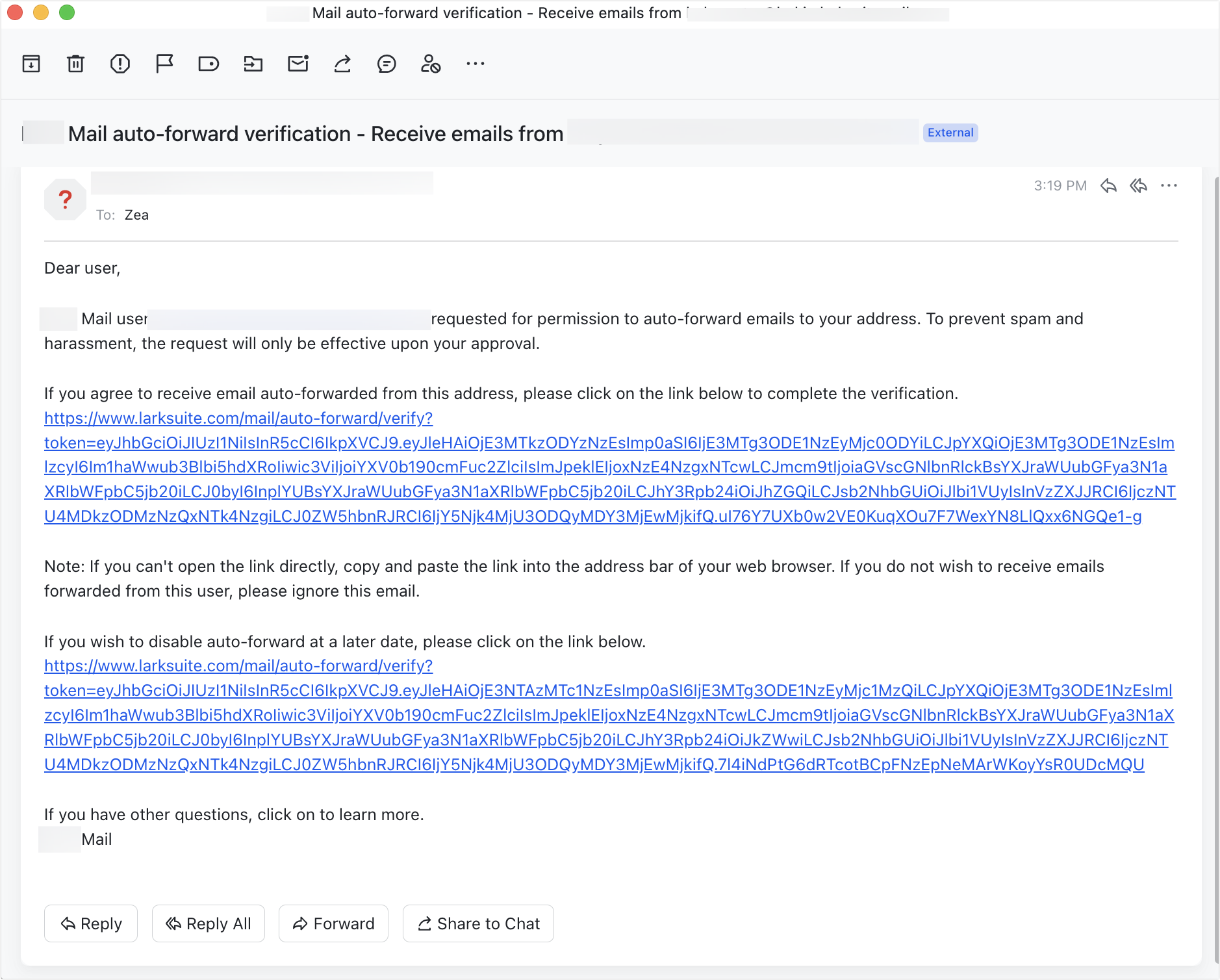 Set up email auto-forwarding