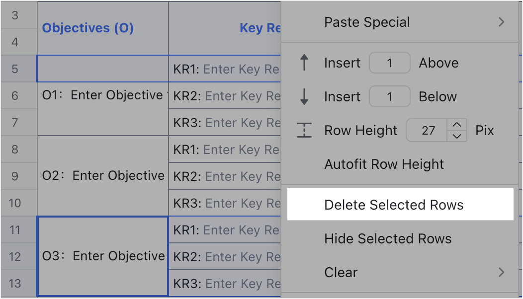 Insert or delete rows, columns, and cells in Sheets