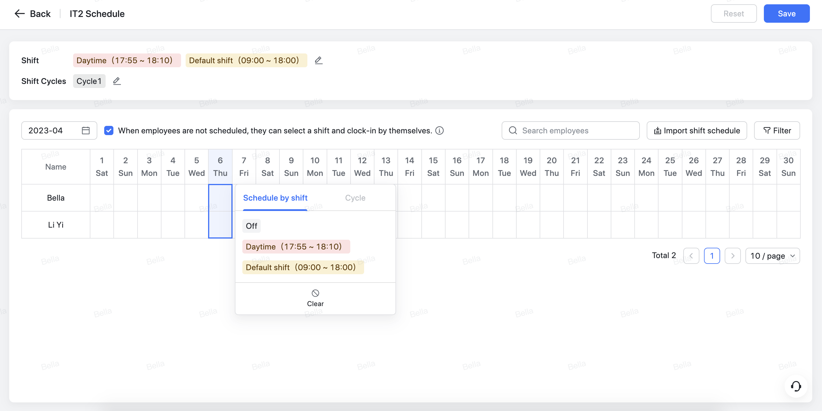 Use scheduling attendance