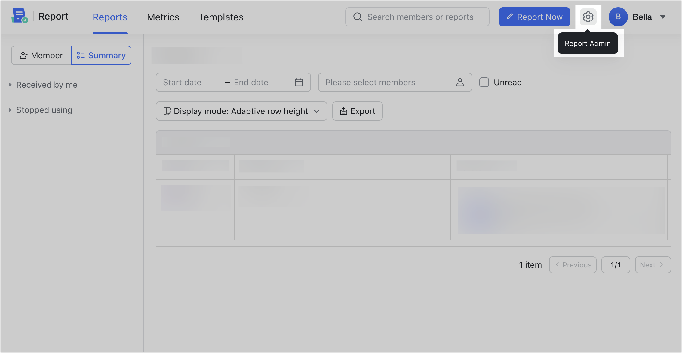 Admin | Manage reports