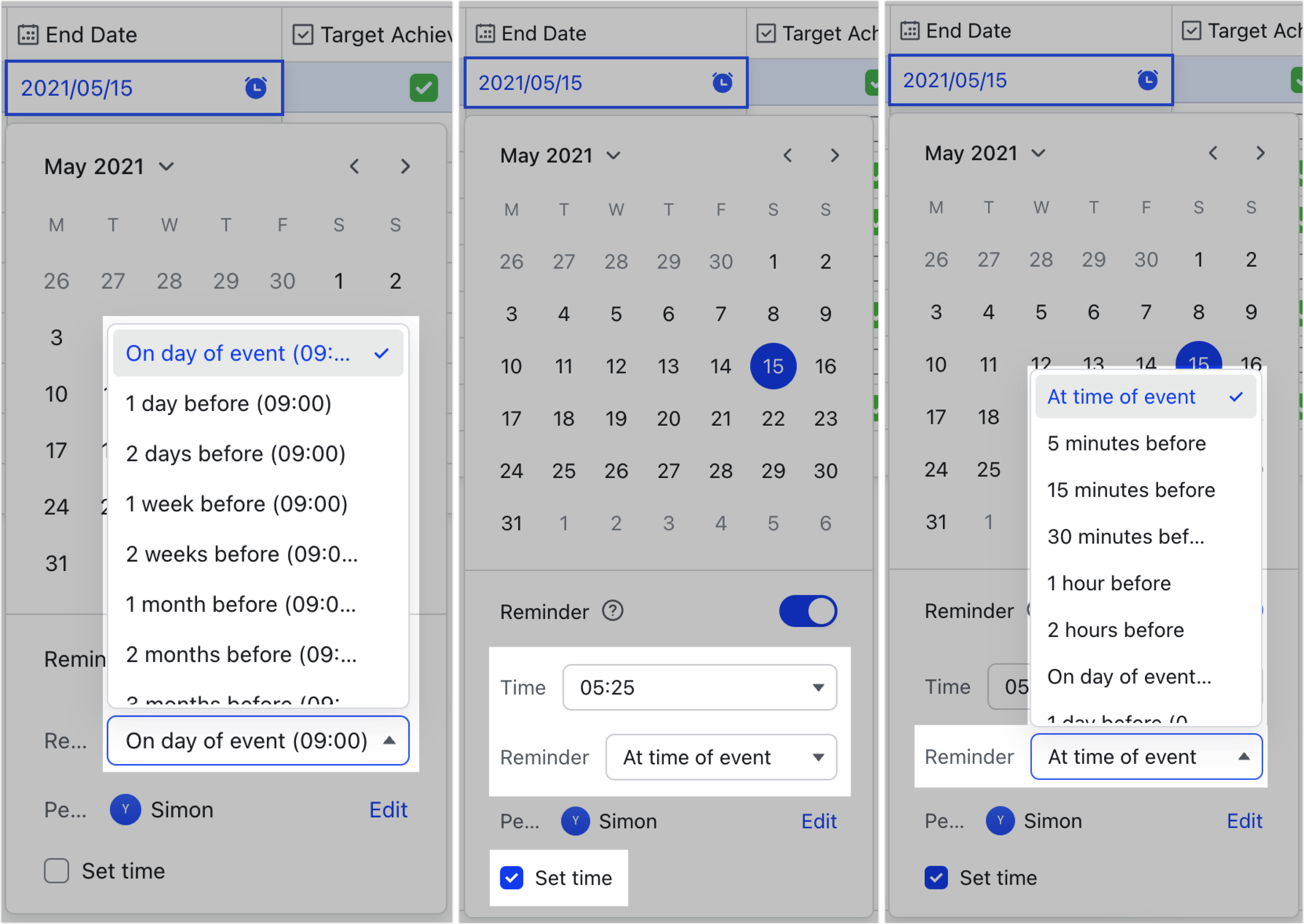 Use date fields in Base