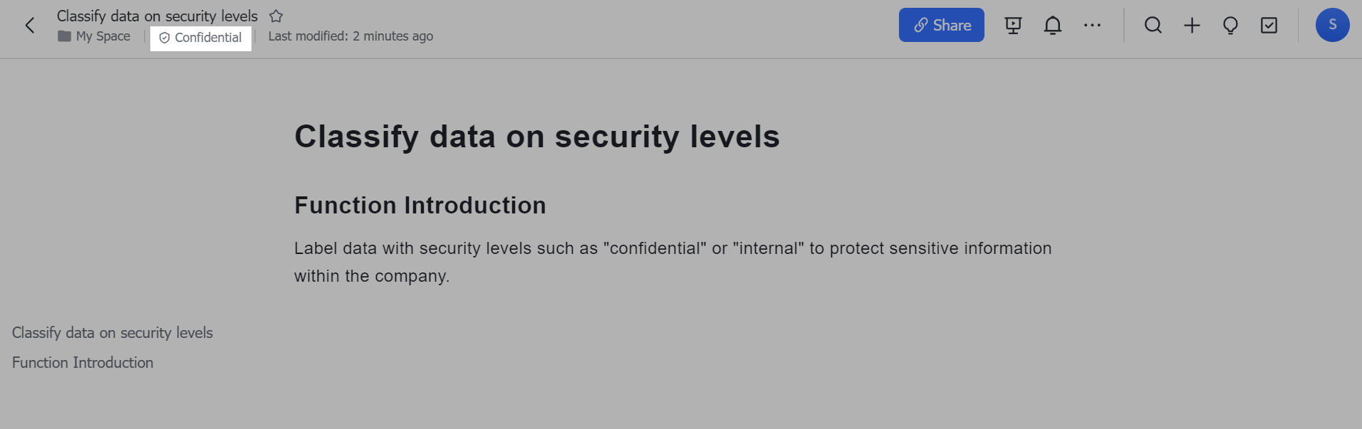 Set secure labels for Docs