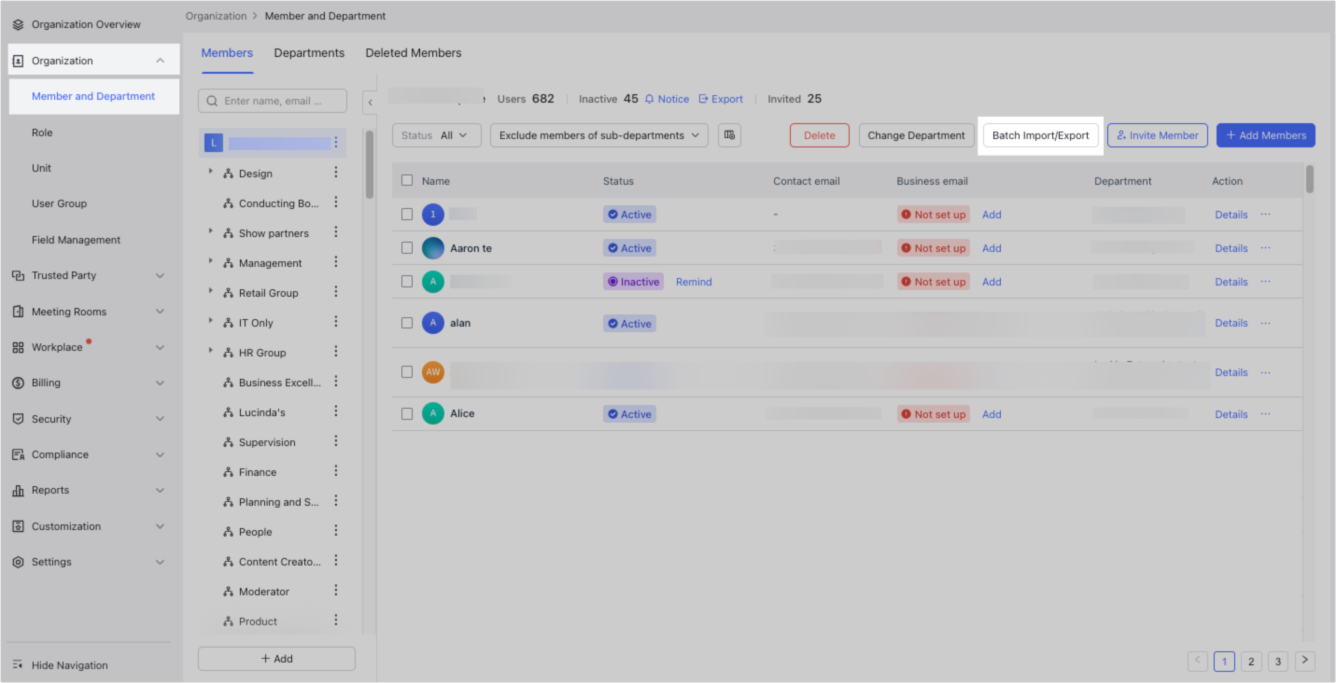 Admin | Assign business email addresses to members