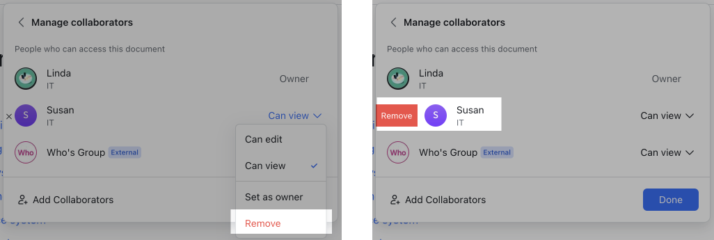 Share Docs and invite collaborators