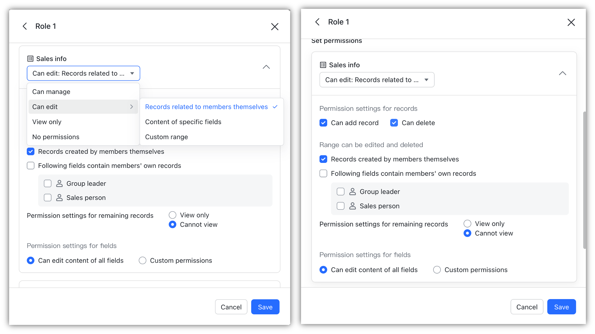 Base advanced permissions use case