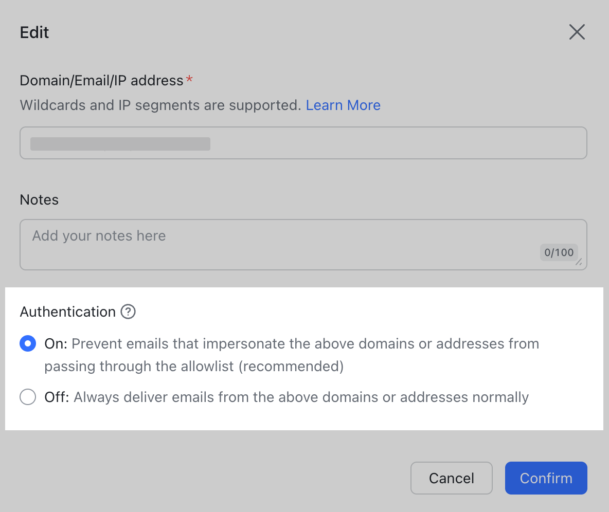 Admin | Prevent the interception of addresses or domains added to the ...
