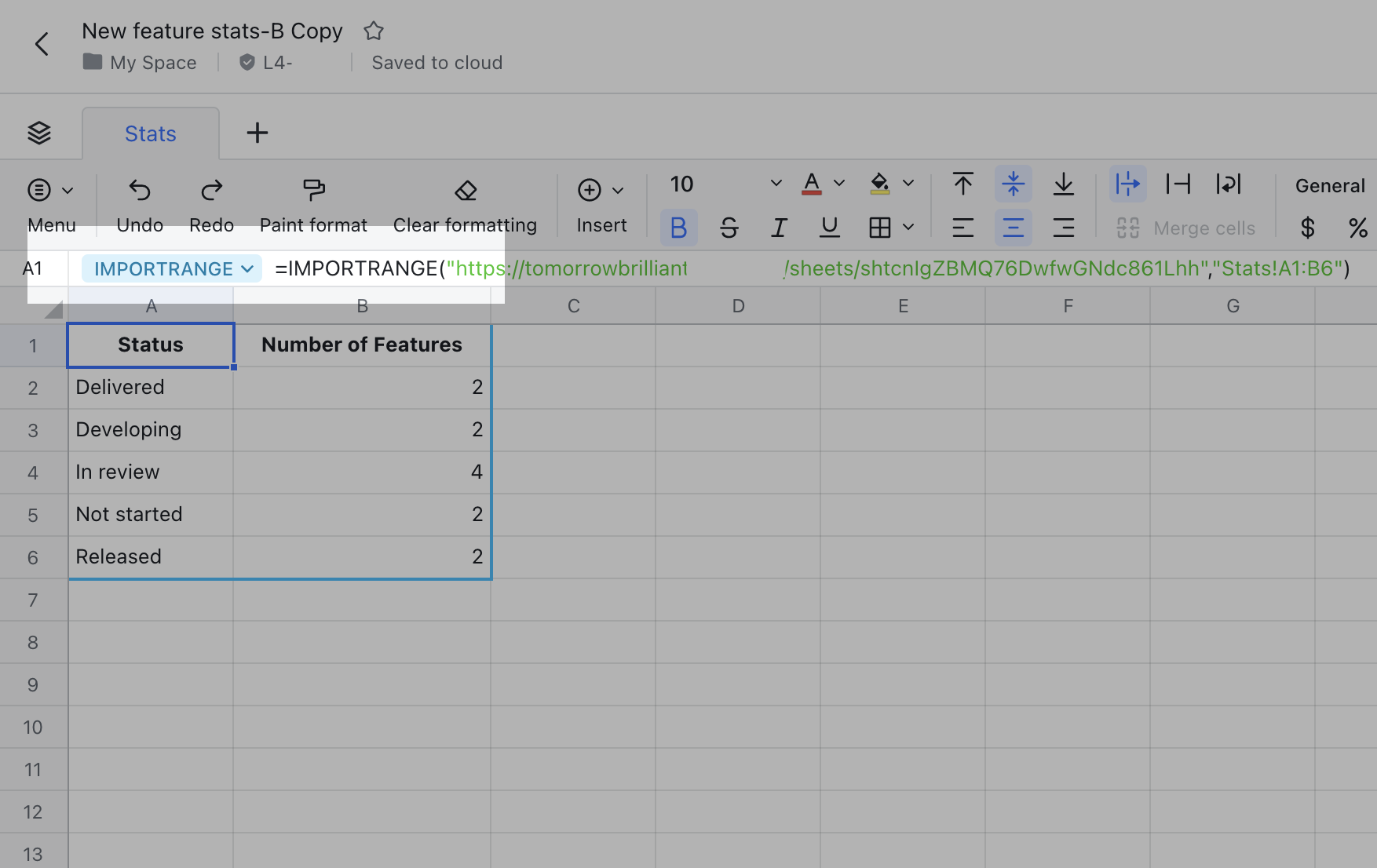 Paste Sheets charts into a document