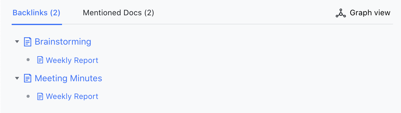 Use bi-directional links in Docs