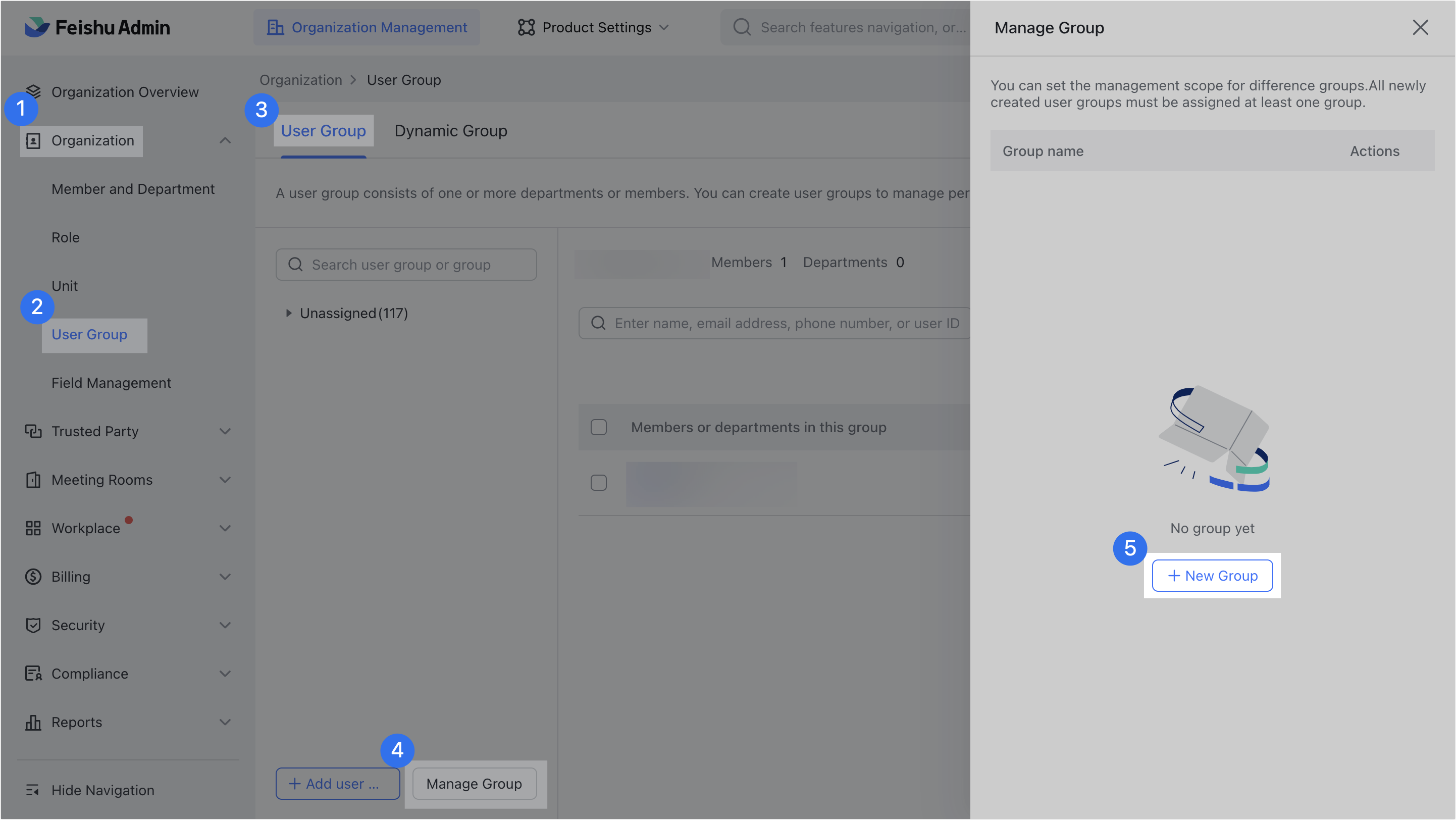Admin Manage User Groups 