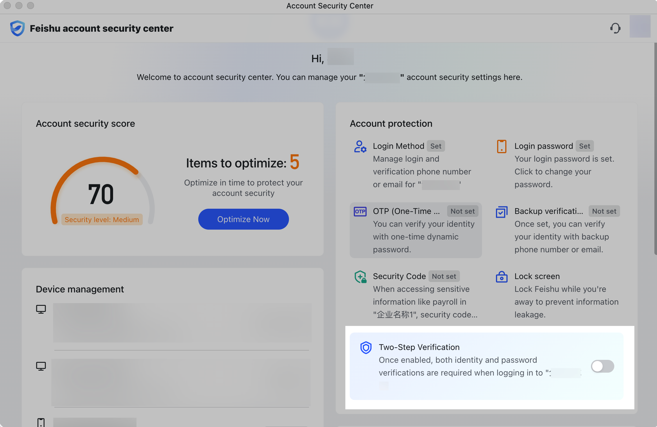 Use two-step verification