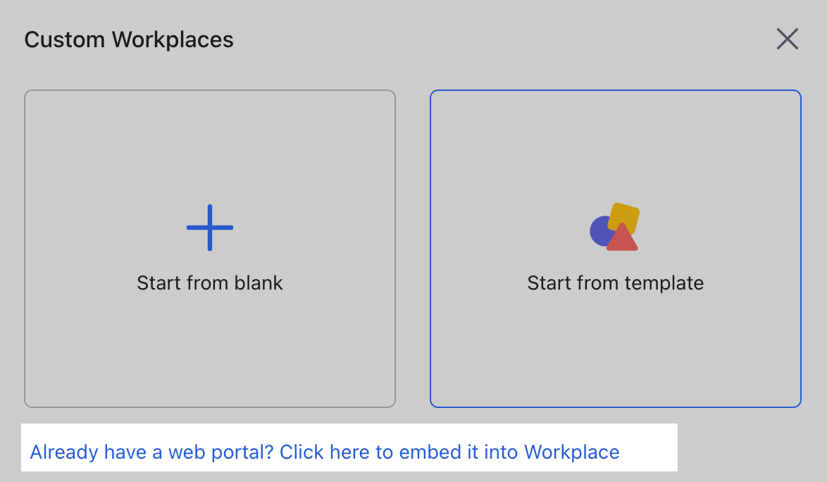 Embed a webpage into Workplace