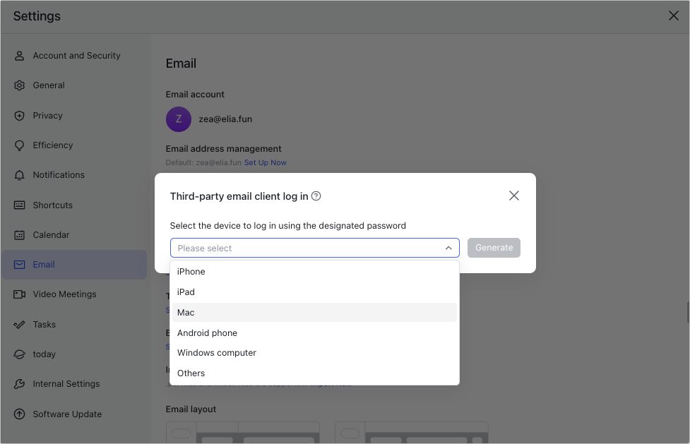 Log in to Feishu Mail through a third-party email client