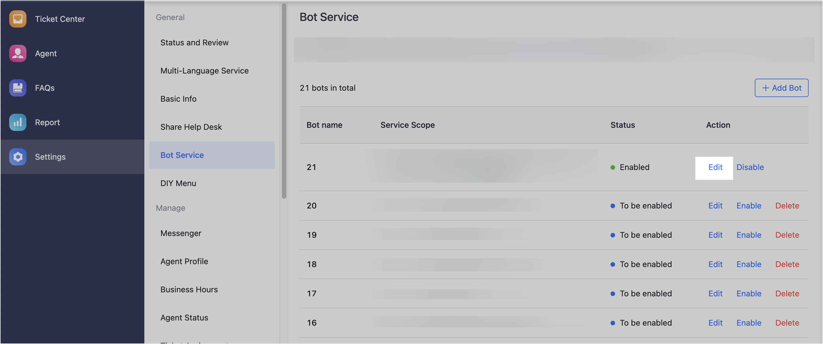 Turn on third-party apps for the Help Desk bot