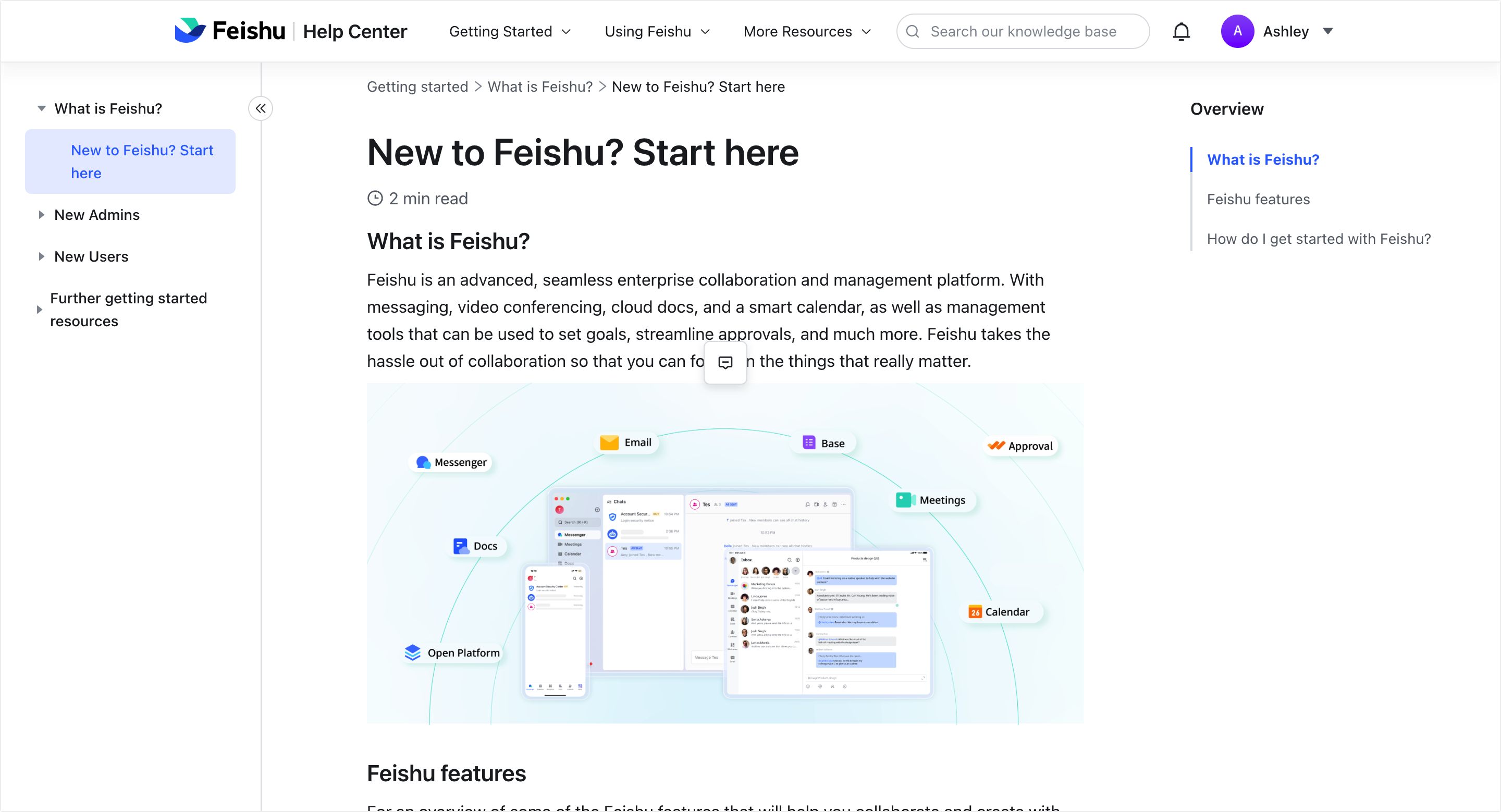 Use the Feishu Help Center