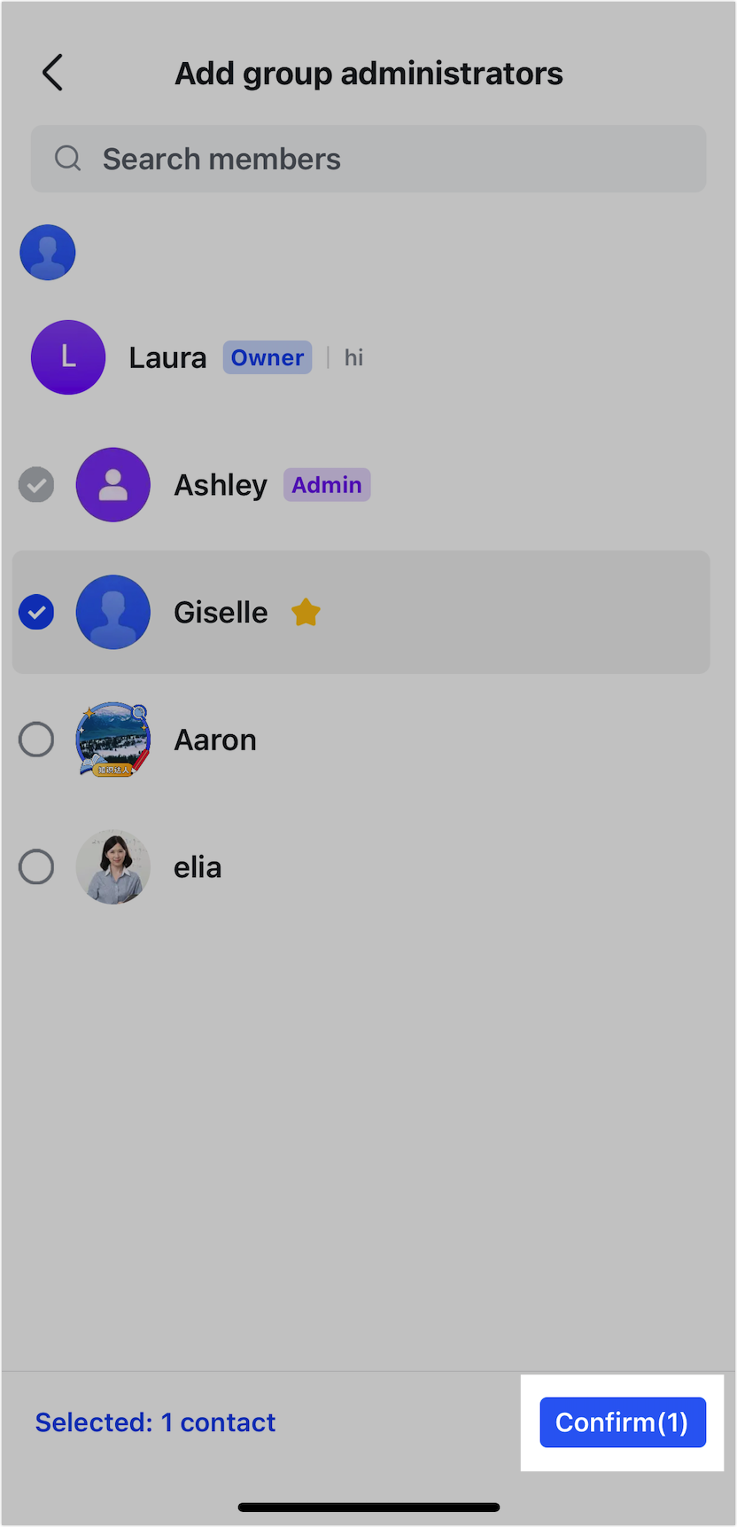 Manage group administrators