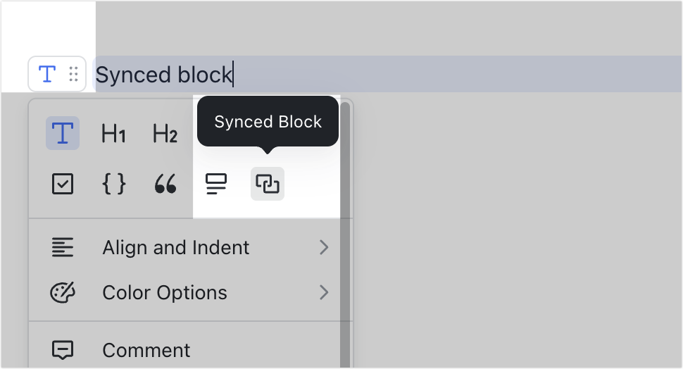 Use synced blocks in Docs