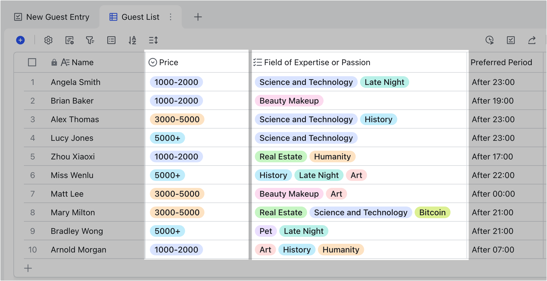 Use single and multiple option fields in Base