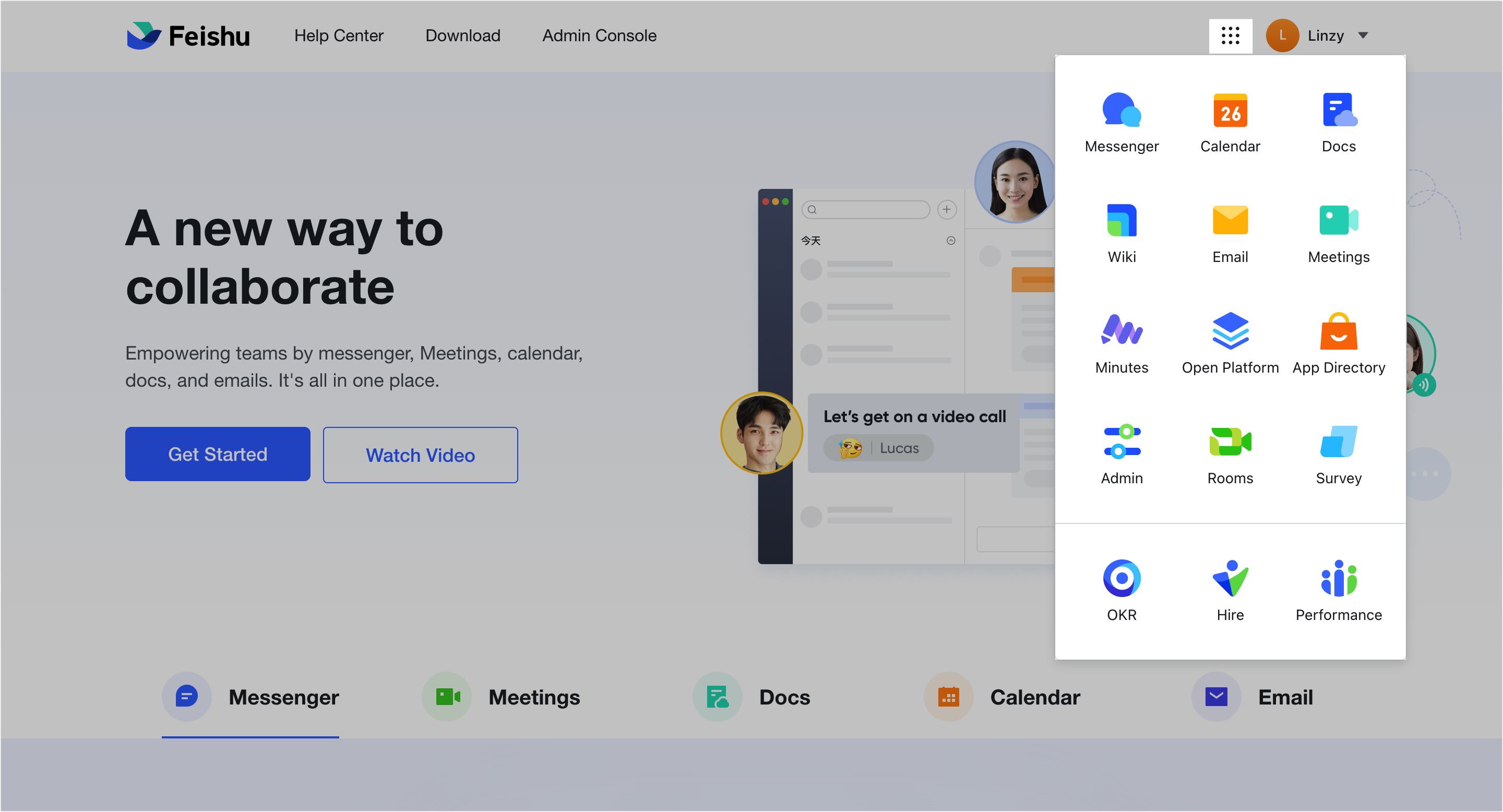 Use the web version of Feishu