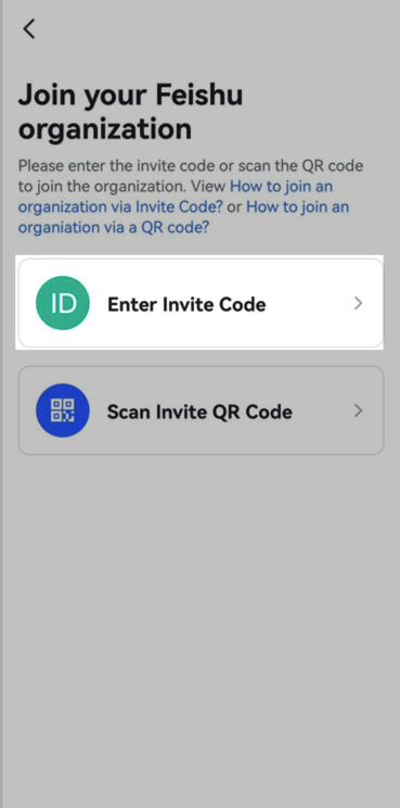 Use invite codes to join an organization