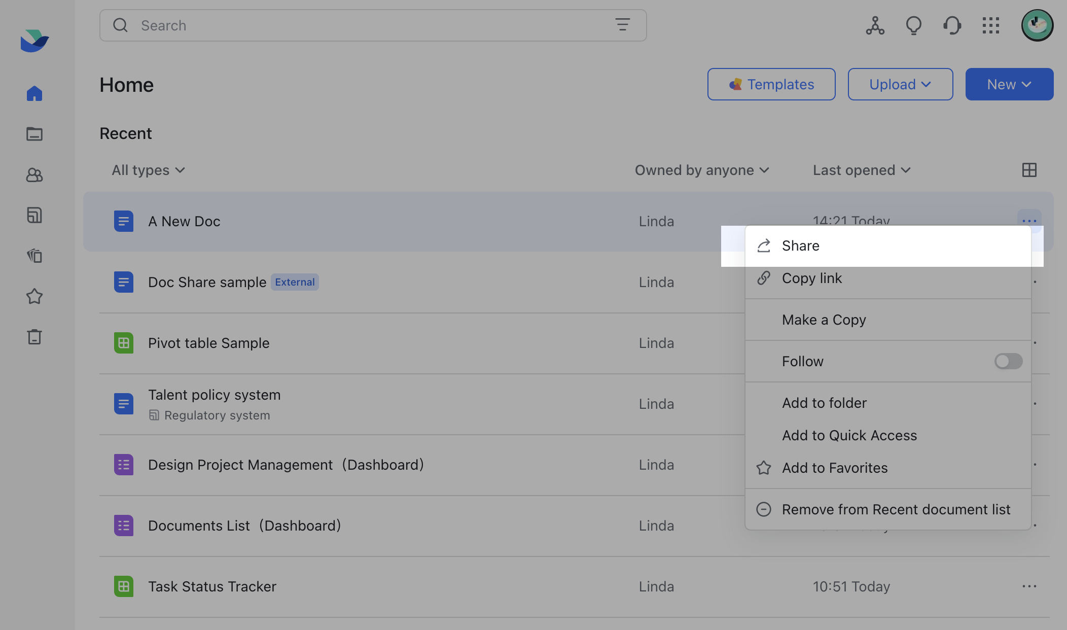 Share Docs and invite collaborators