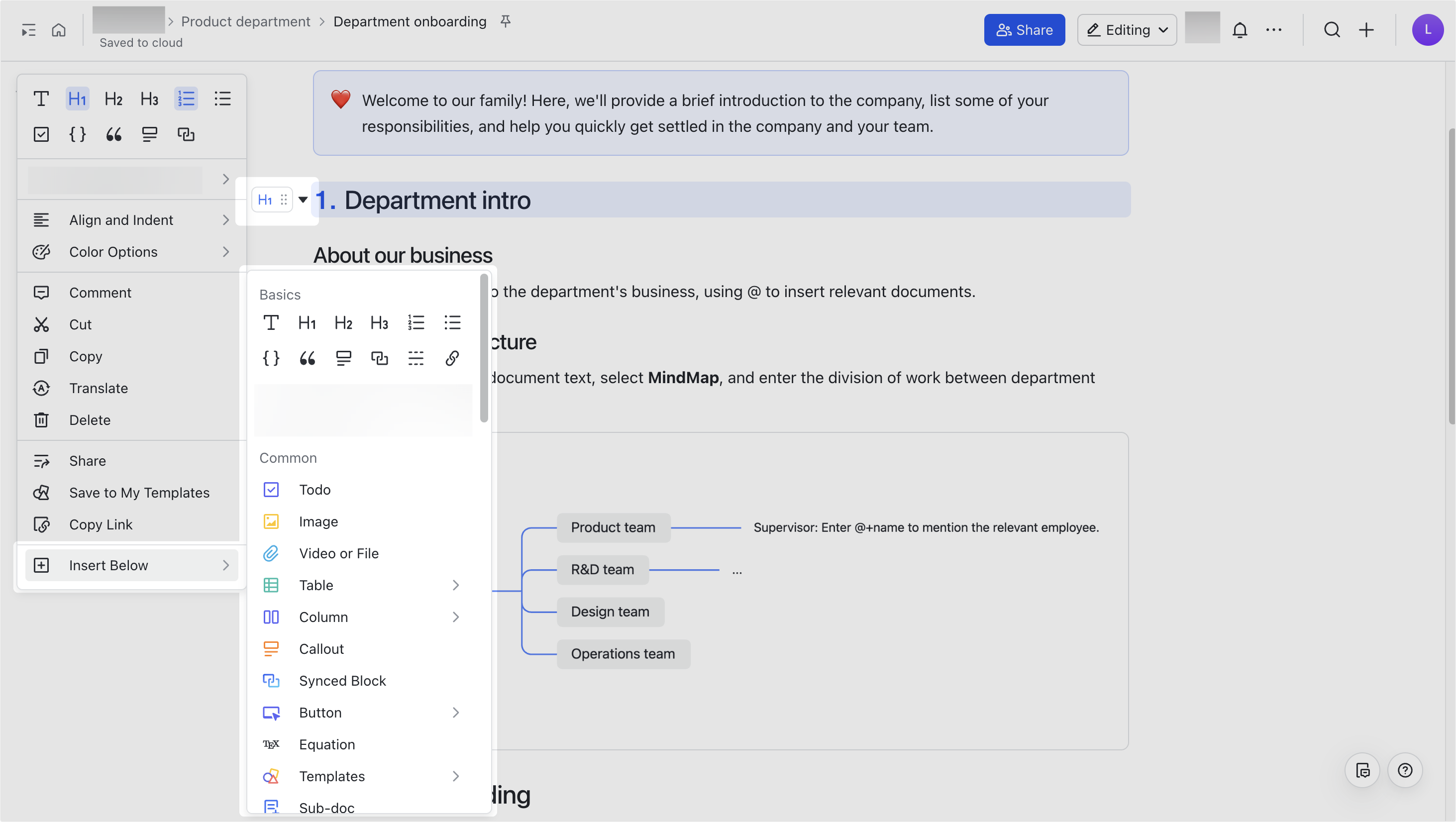 Use toolbars in Docs