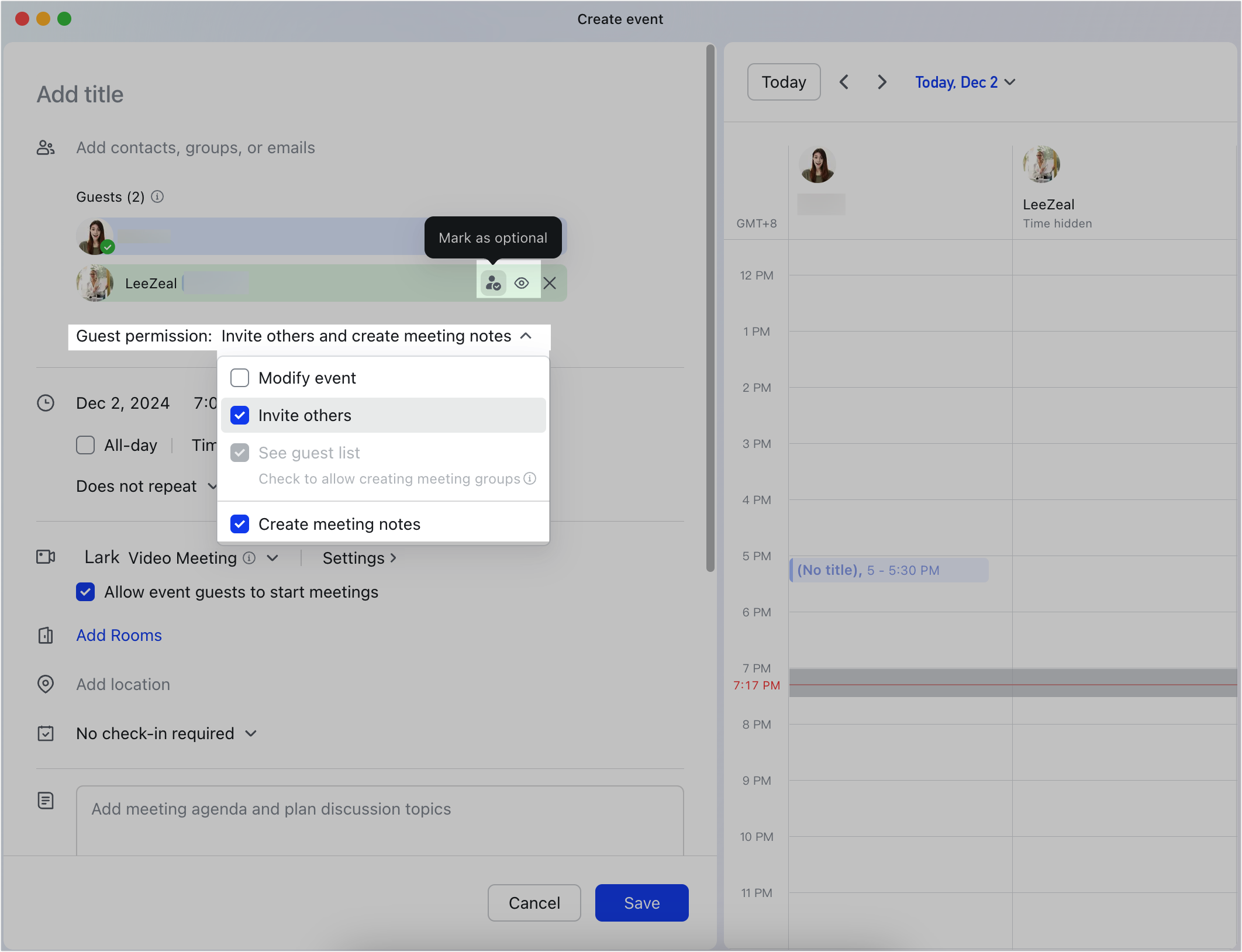 Create events and invite guests