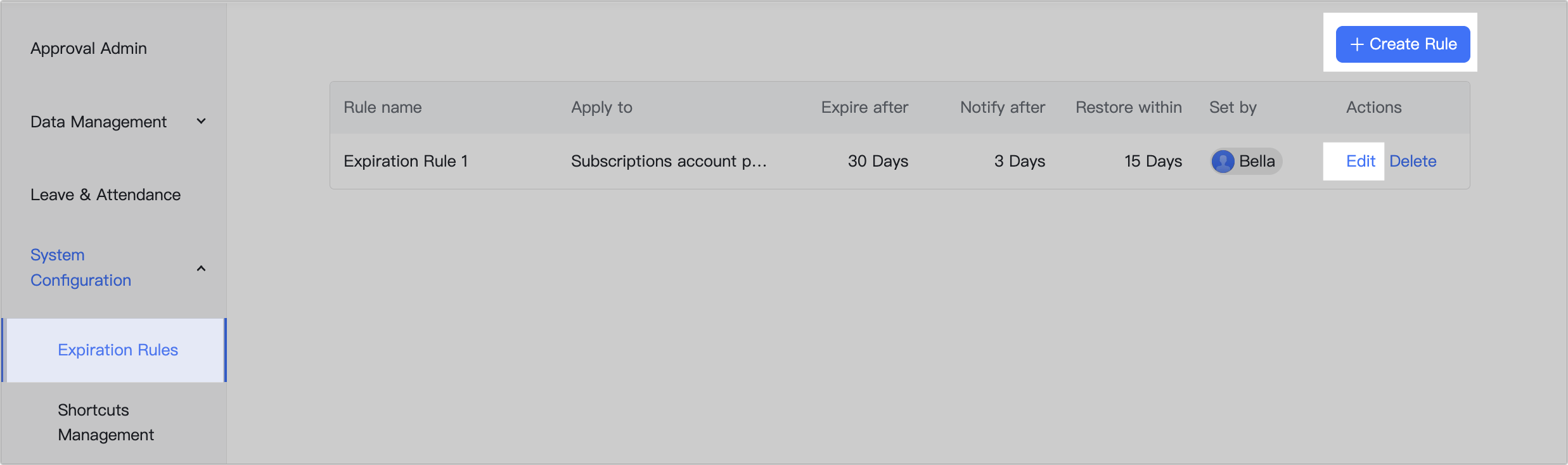 Admin | Set approval expiration rules