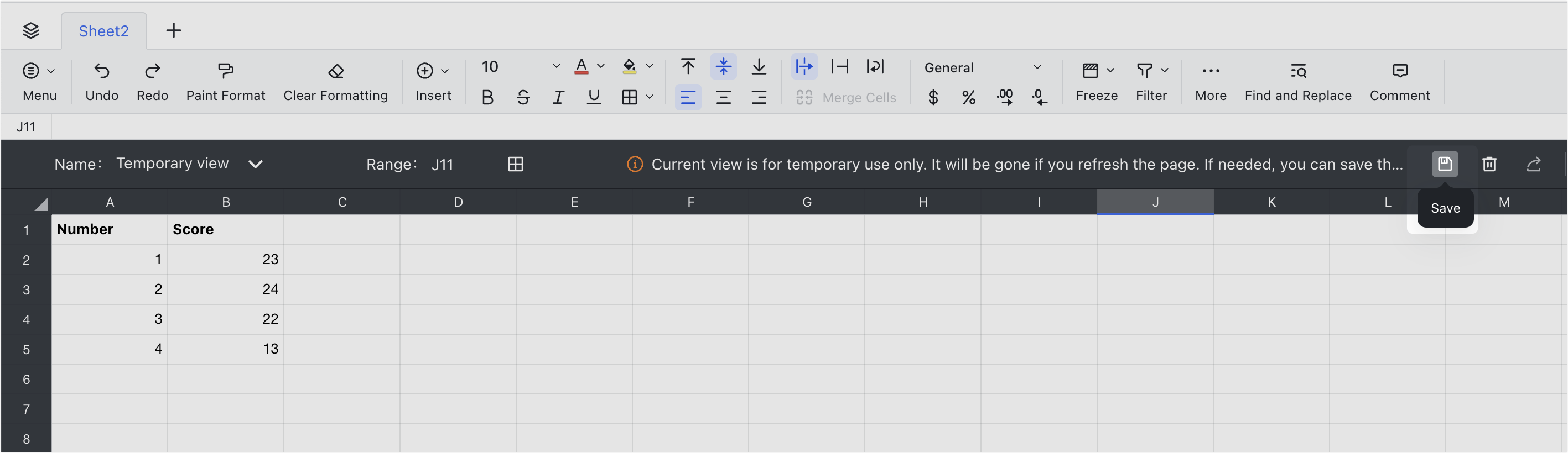 Use filter views in Sheets