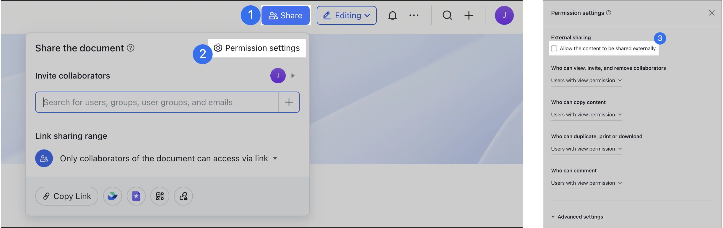 Turn off document sharing
