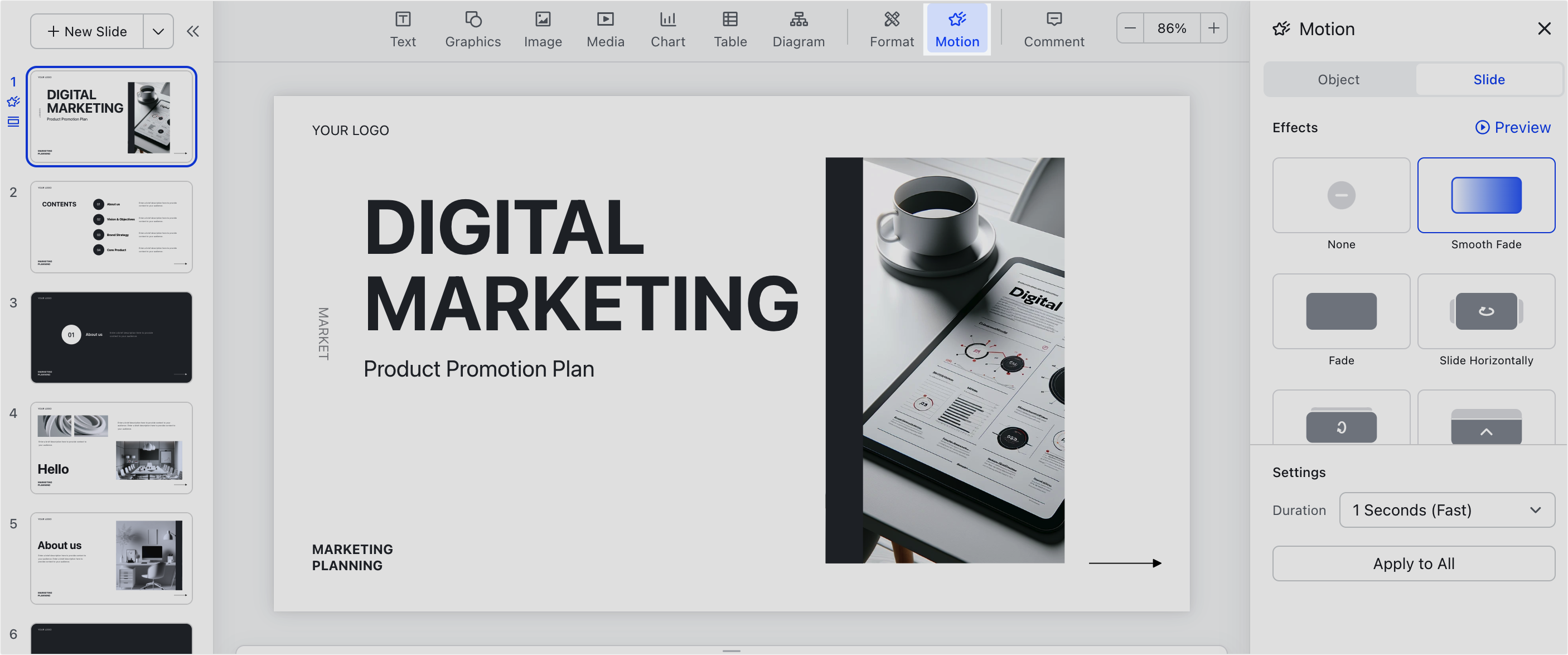 Use animations in Slides